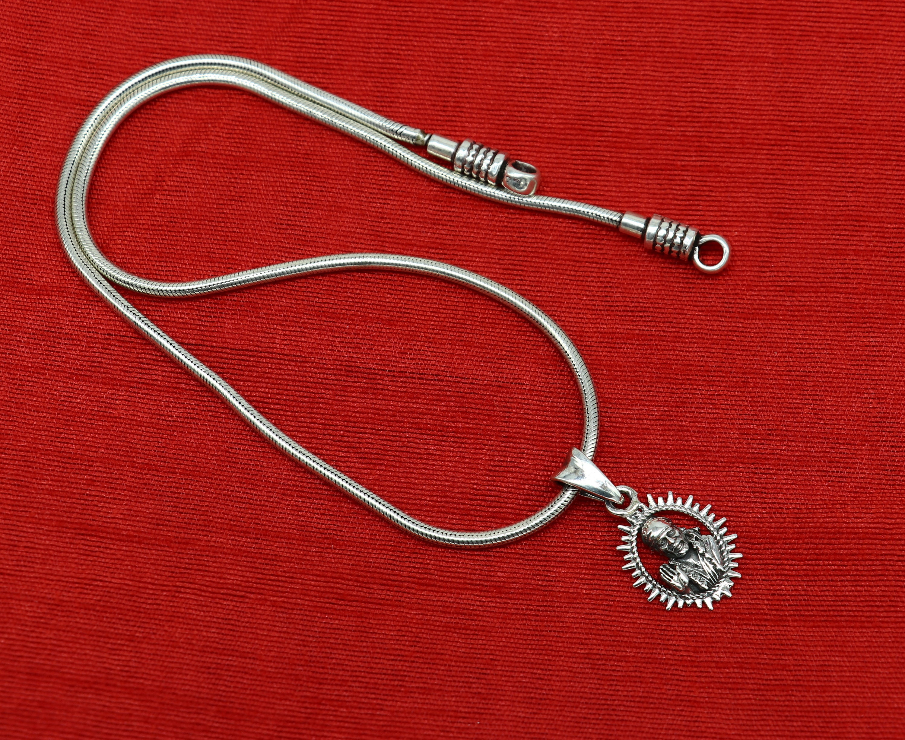 925 Sterling Silver Handmade Indian Idol Sai Baba Pendant - Etsy