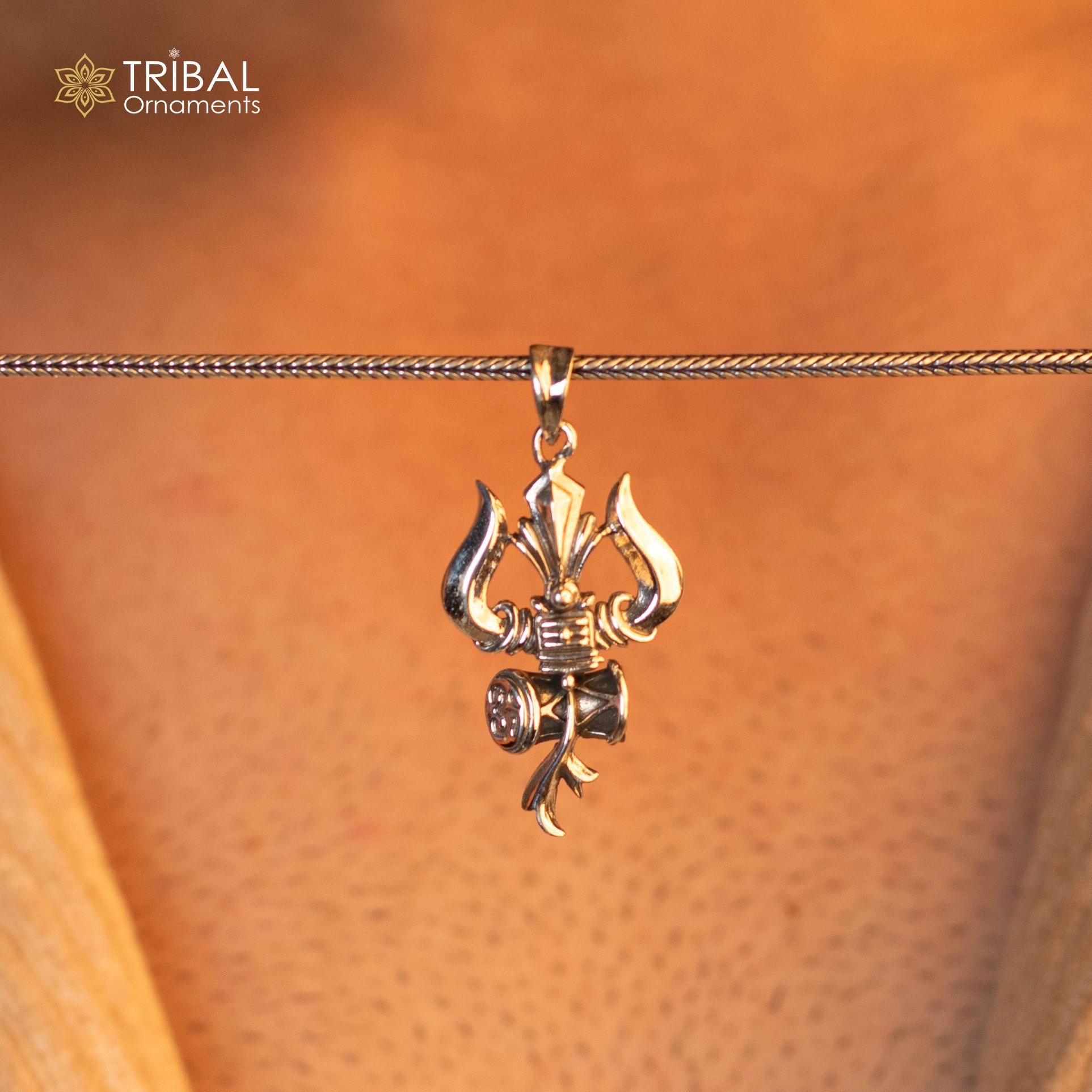 925 Sterling Silver Hindu Idol Lord Shiva Trident Pendant, Amazing ...