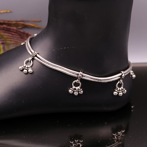 925 Sterling Silver Handmade Charm Ankle Jewelry Vintage Design Anklet ...