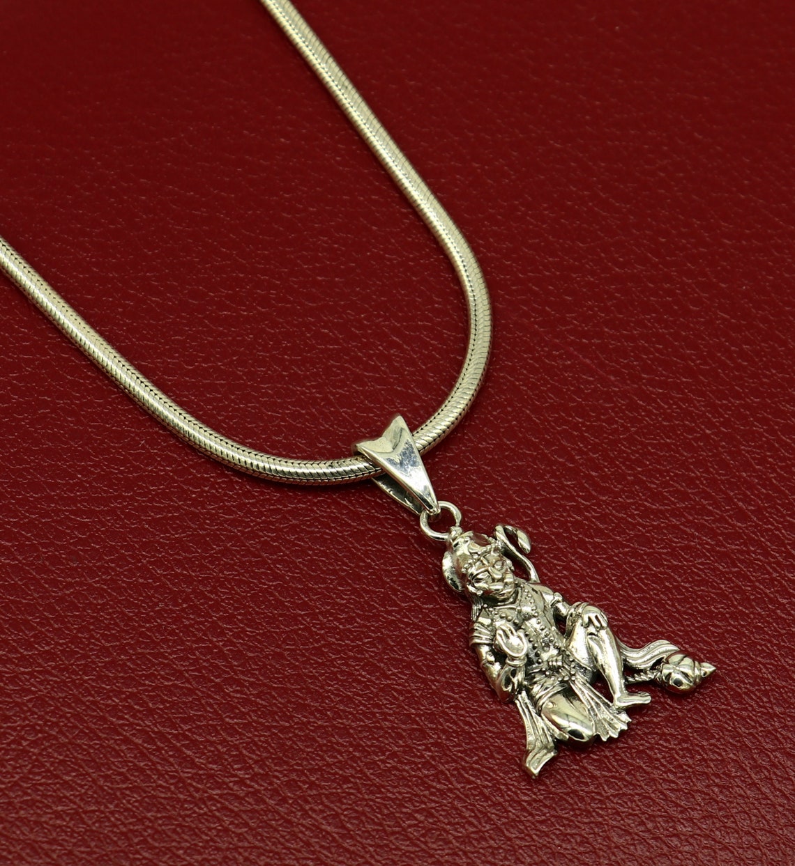 925 Sterling Silver Handmade Idol Hanuman Ji Pendant, Amazing Stylish ...
