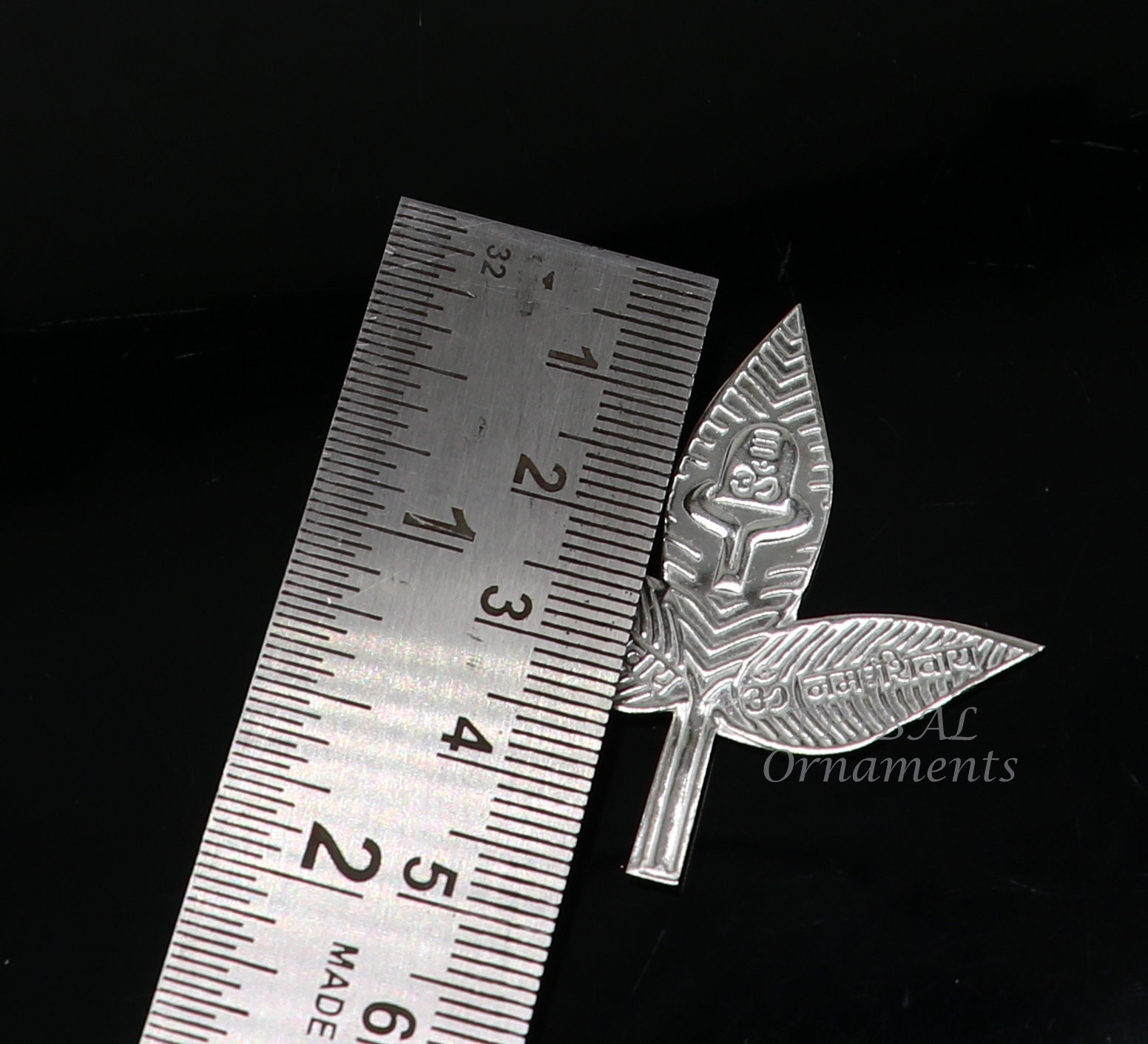 4.5cm Lord Shiva Bel Patra Solid Silver Handmade Solid Belva Patra ...