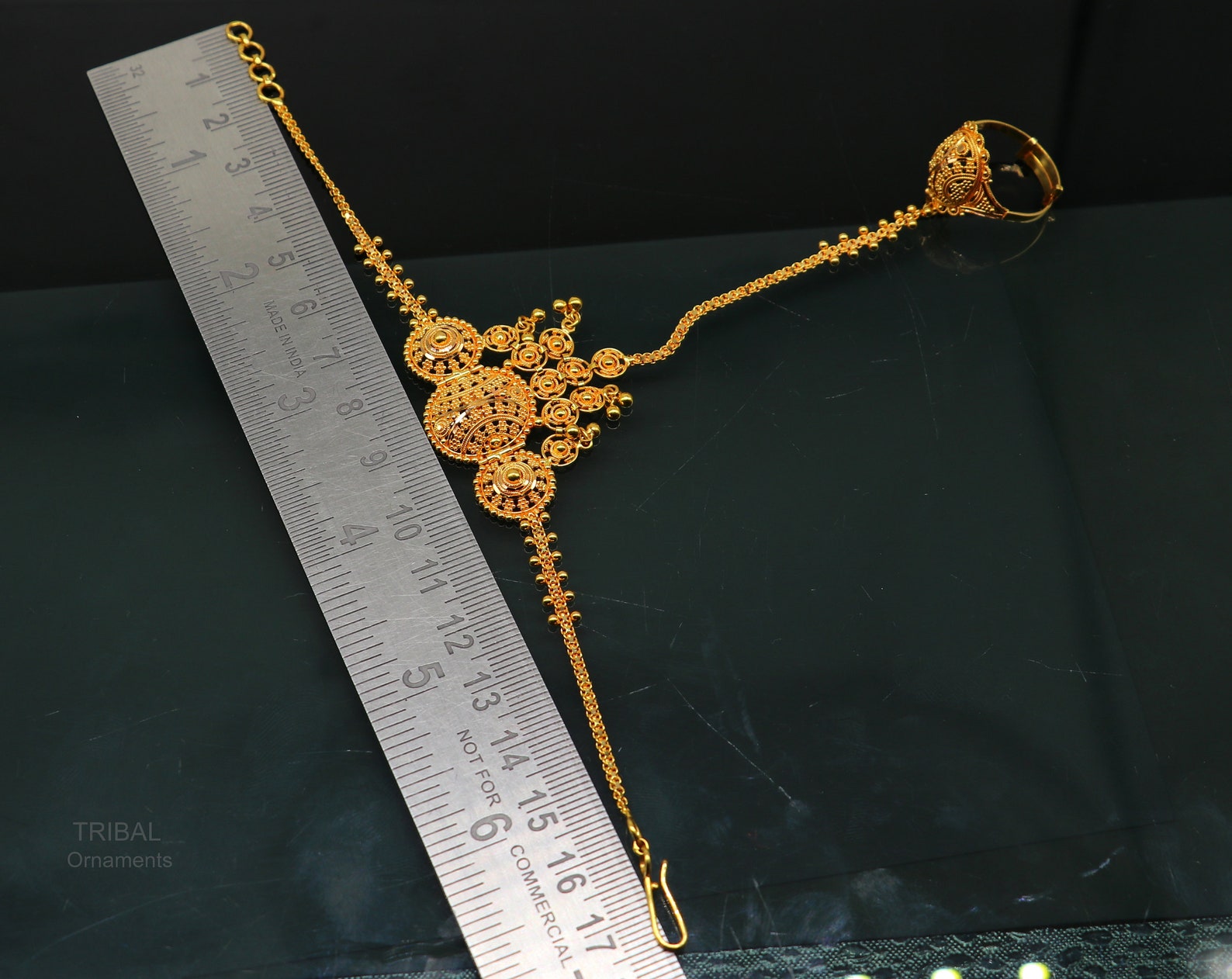 22kt Yellow Gold Handmade Filigree Work Hathpan or Wrist | Etsy