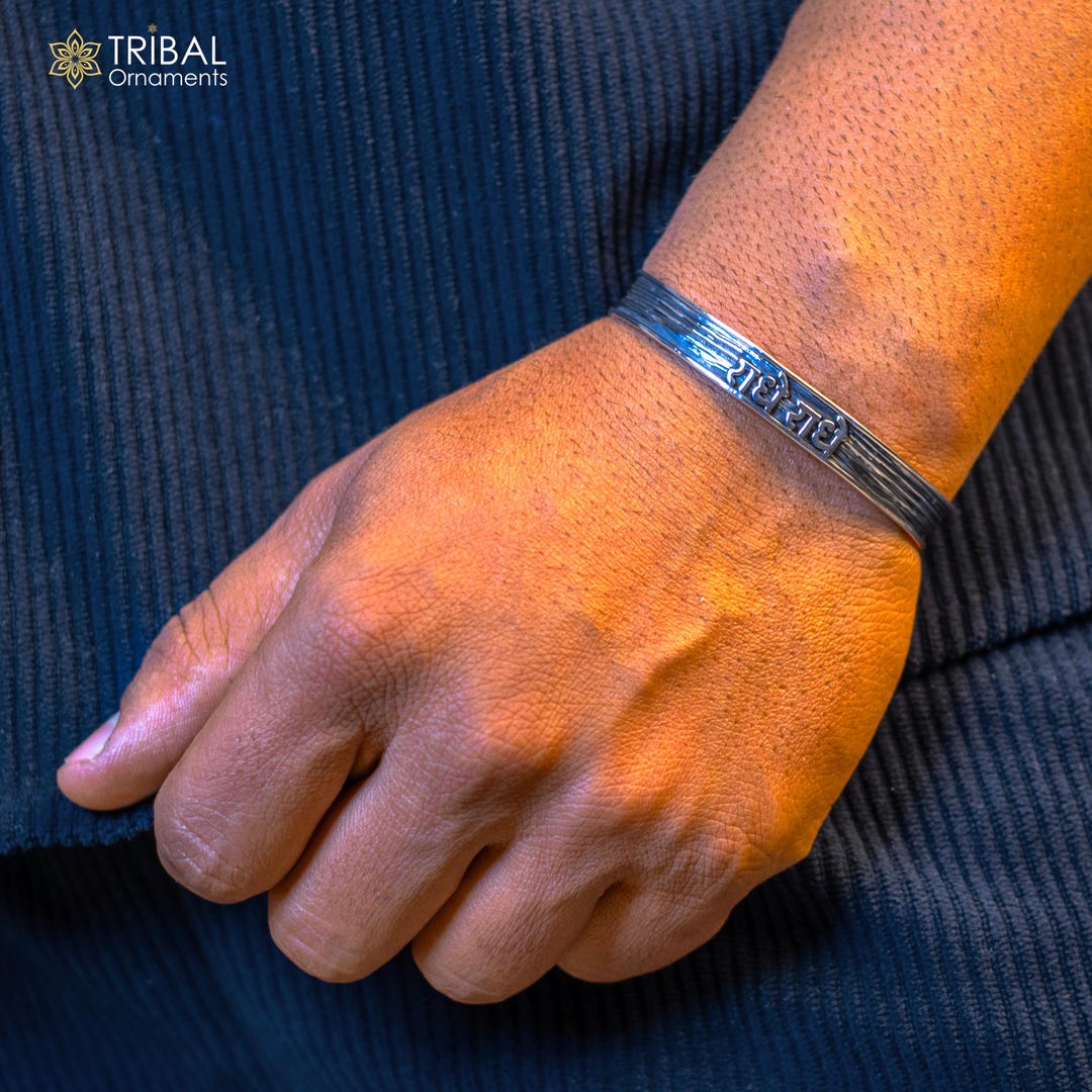 925 Sterling Silver Goddess Radha Mantra Bracelet "radhe RADHE ...