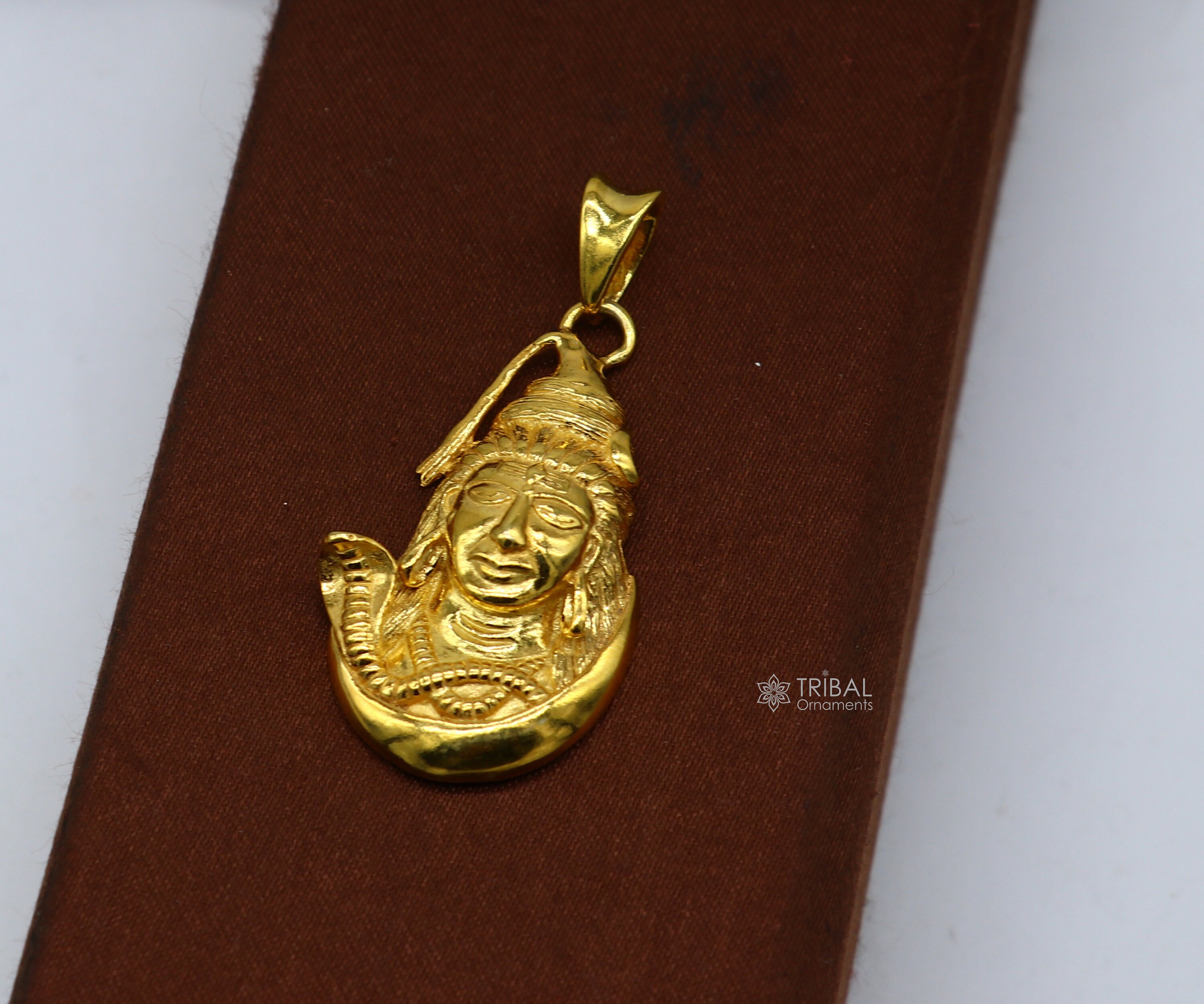 925 Sterling Silver Amazing Gold Polished Idol Lord Shiva Pendant ...
