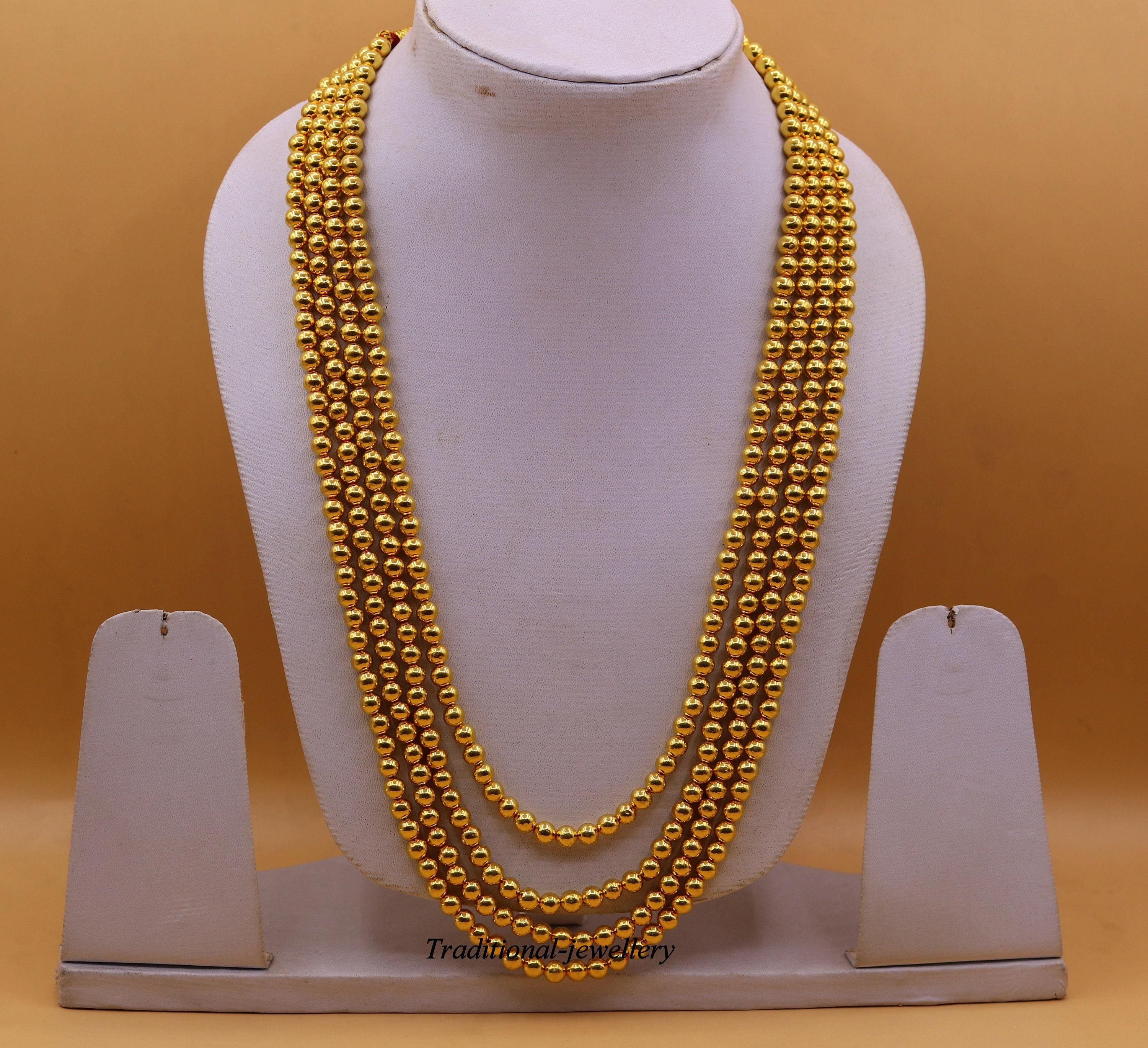 22 karat yellow Gold handmade fabulous 4 line string four | Etsy