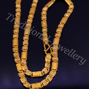 20 Inches Long Handmade 22kt Yellow Gold Royal Navabi Nawabi Chain ...