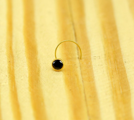 Black stone gold nose pin store