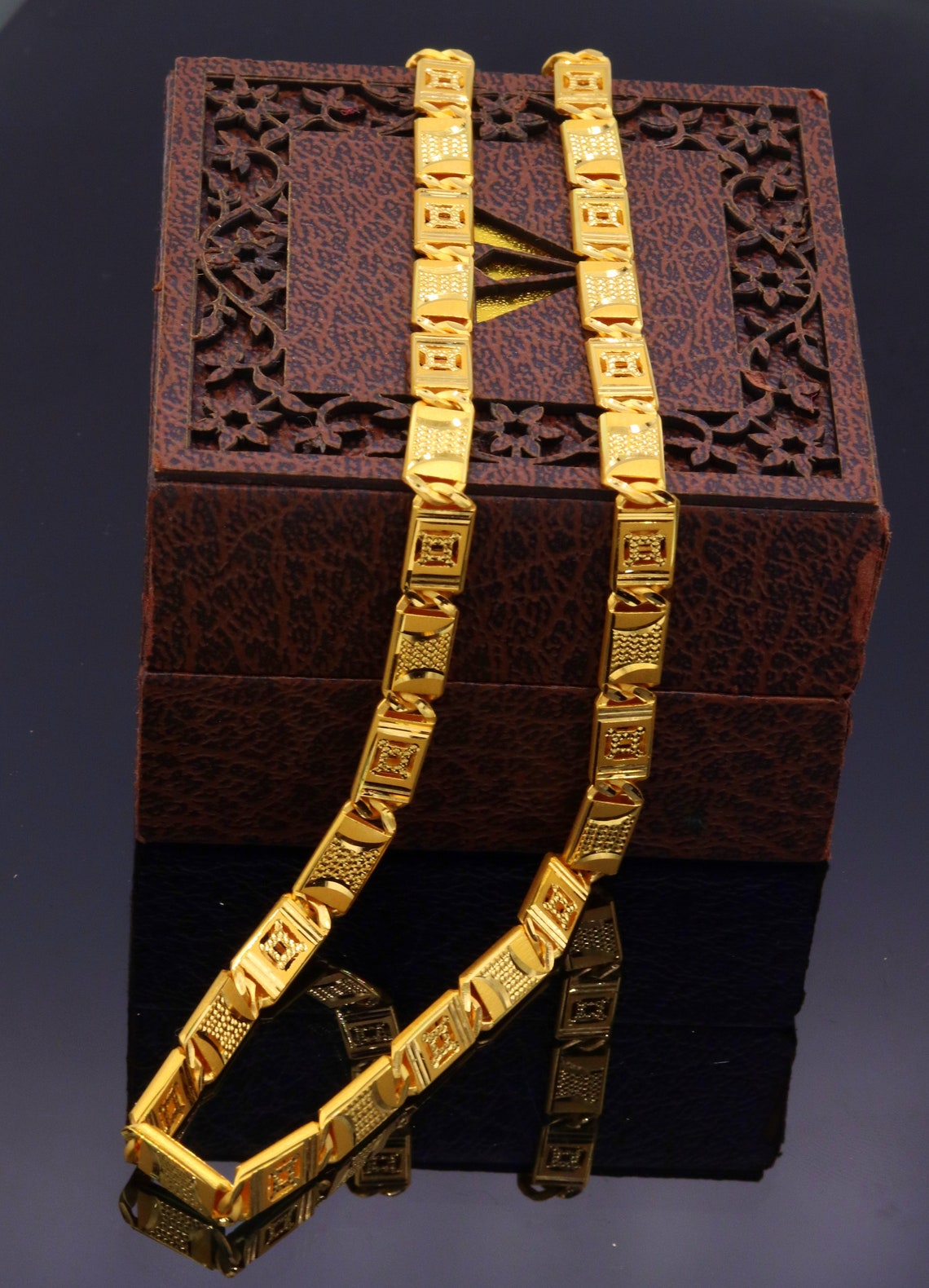 22 inch long 22kt yellow gold handmade navabi nawabi | Etsy