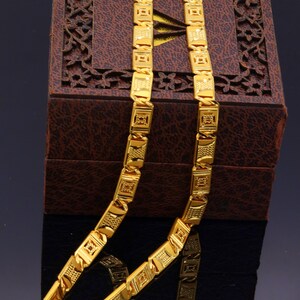 22 Inch Long 22kt Yellow Gold Handmade Navabi Nawabi Chain Necklace ...