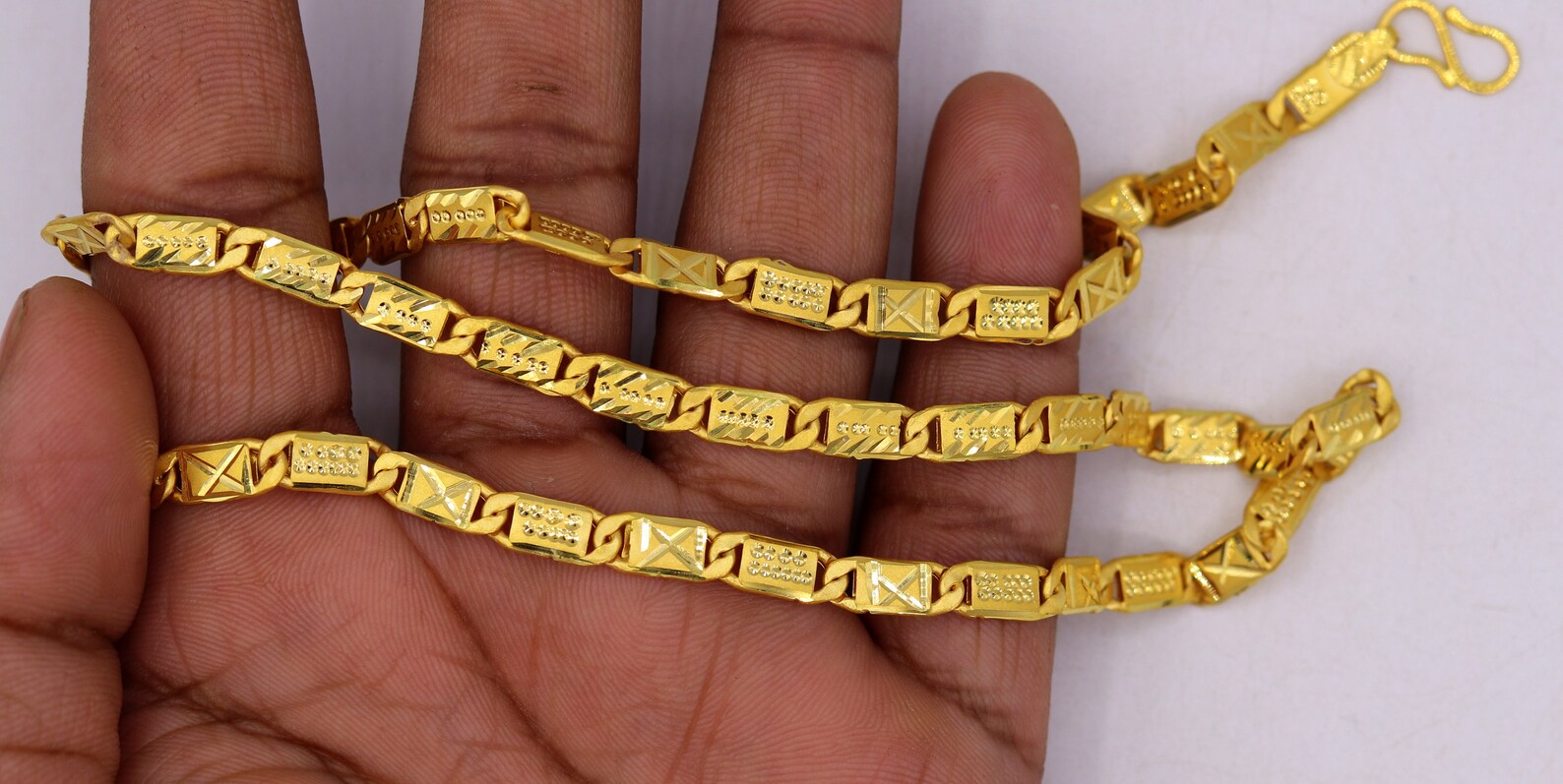 20 Inches Long 5mm Nawabi Chain Handmade 22 Karat Yellow Gold - Etsy