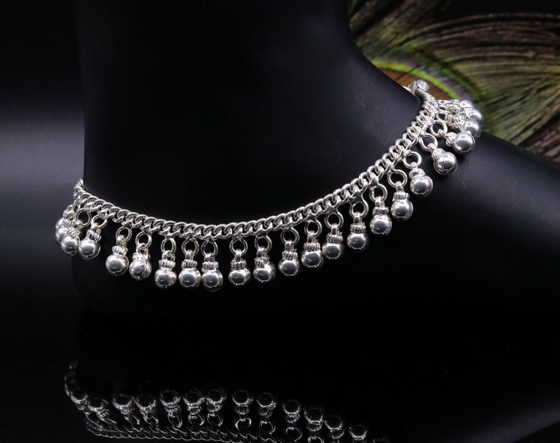 Vintage Antique Style Sterling Silver Handmade Solid Chain Ankle ...