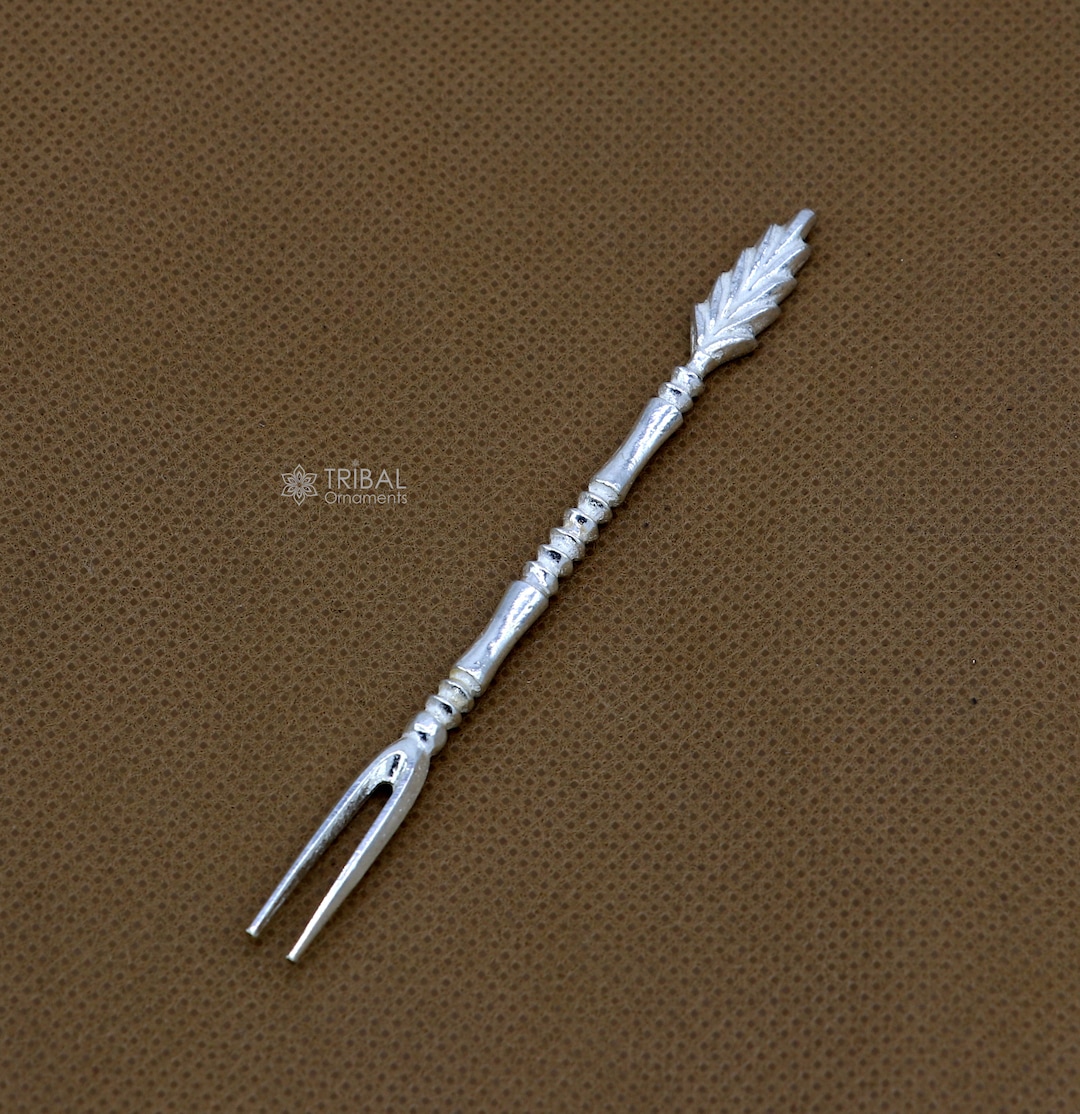 925 Solid Silver Handmade Chopsticks / Fork Snack Fruit Food Fork ...