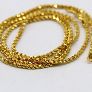 Solid 22k Yellow Gold Handmade Fabulous Rope Chain Necklace Excellent ...