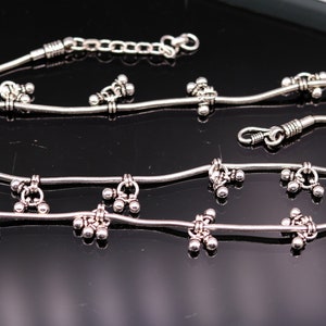 Vintage 925 Sterling Silver Handmade Snake Chain With Hanging Bells ...