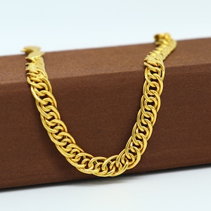 Exclusive 22kt Yellow Gold Custom Stylish Double Link Chain Design ...