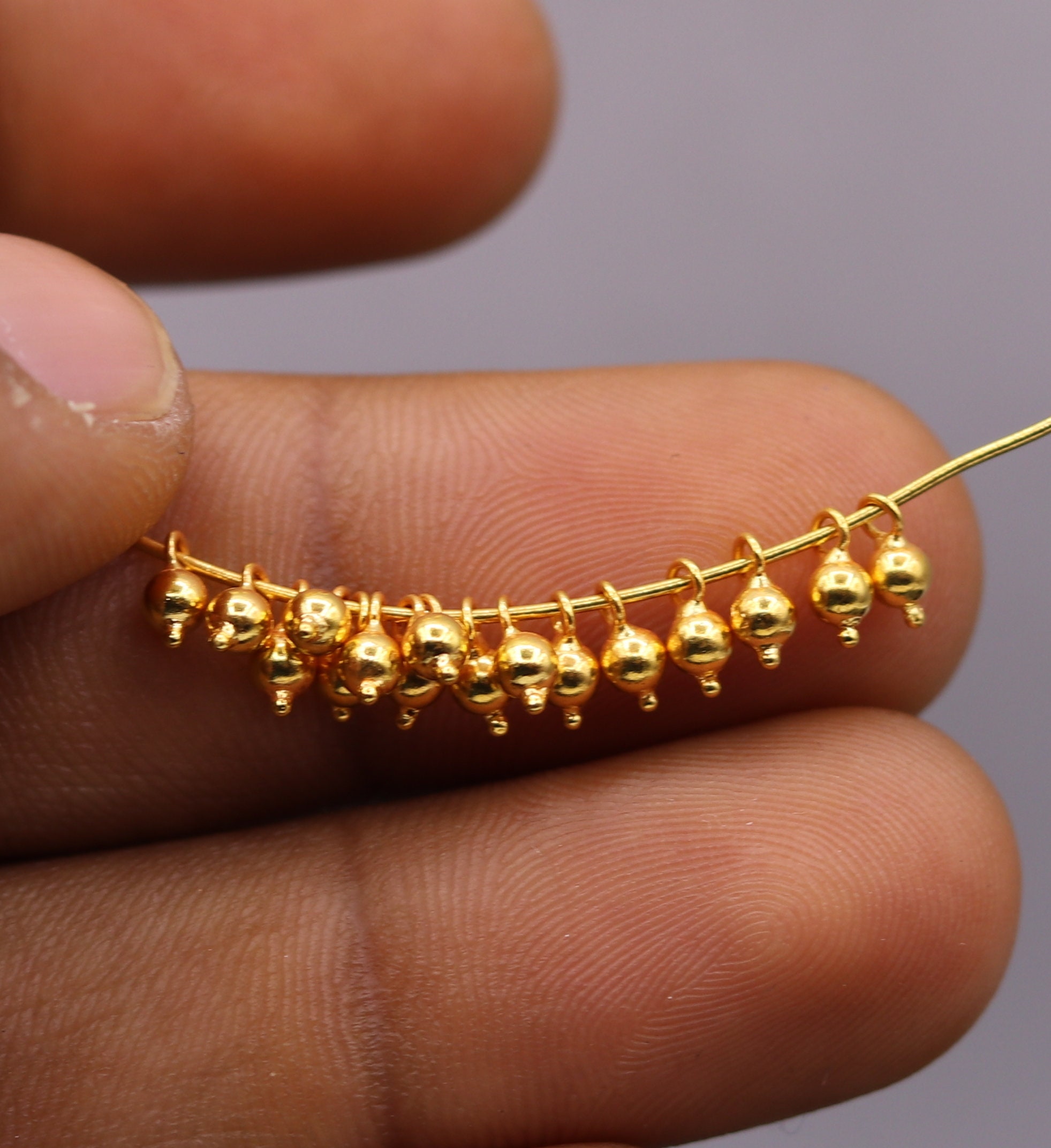 Lot of 20 Pieces Handmade 22kt Yellow Gold Hanging Bells Bead | Etsy