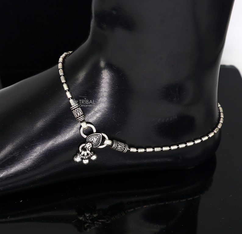 925 Sterling Silver Beaded/ball Chain Anklet Bracelet Amazing Light ...