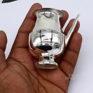 925 Sterling Silver Handmade Plain Karwa Chauth Kalash, Unique Silver ...