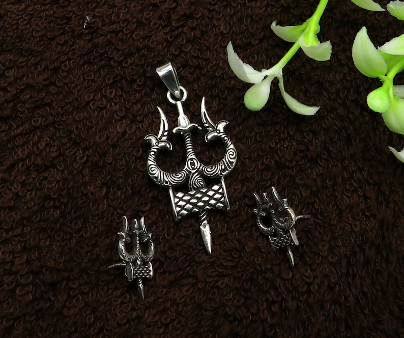 925 Pure Silver Handmade Idol Shiva Trident Trishul Shape - Etsy