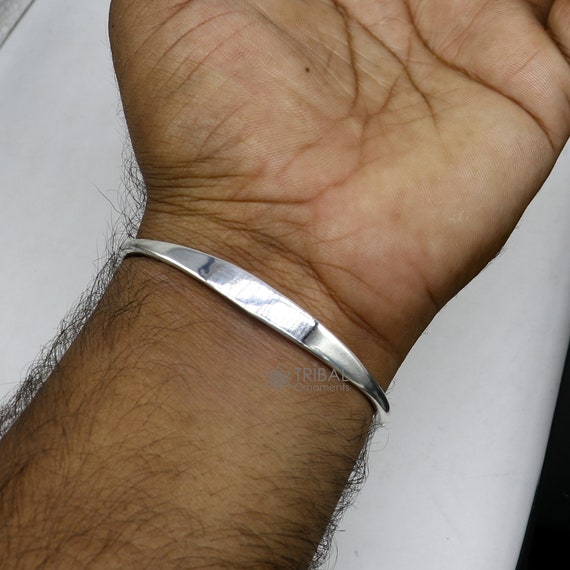 Solid 7 mm 925 Sterling Silver Plain Design Modern Trendy Cuff Kada Bracelet Best Gifting unisex Bangle Kada cuff167