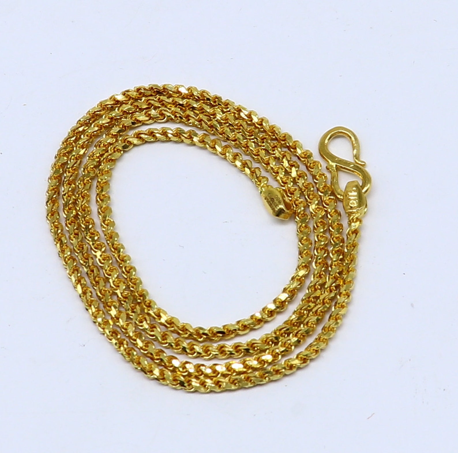 Solid 22k Yellow Gold Handmade Fabulous Rope Chain Necklace Excellent ...