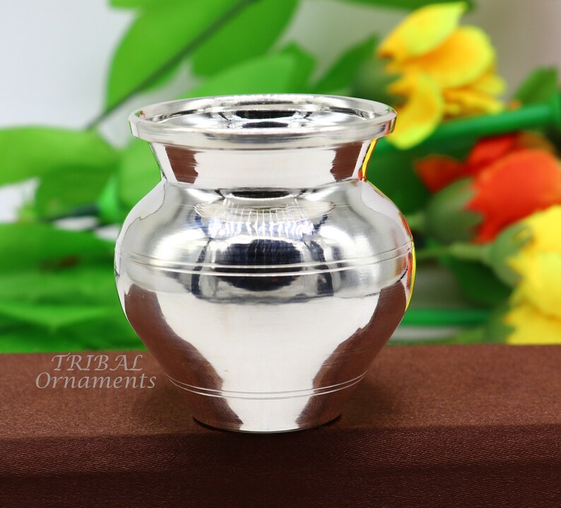 Pure 925 Sterling Silver Handmade Plain Small Kalash or Pot, Unique ...
