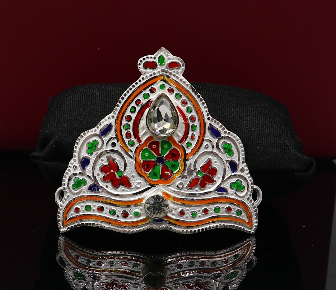 Mukut for All Idols 925 Sterling Silver Vintage Enamel Work Design ...