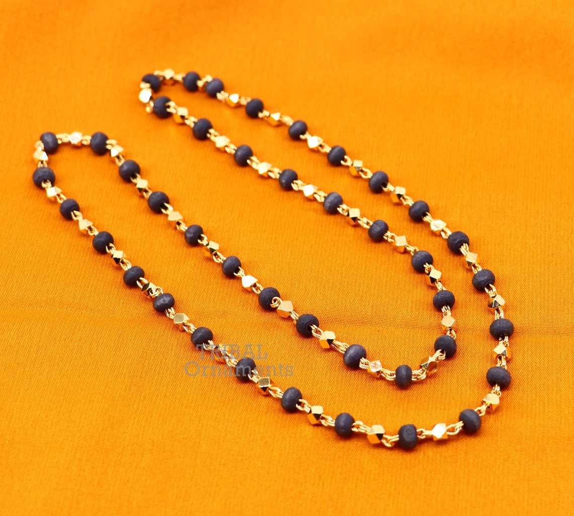 Sterling Silver Handmade Wooden Beads Basil Rosary Beads Silver Chain ...