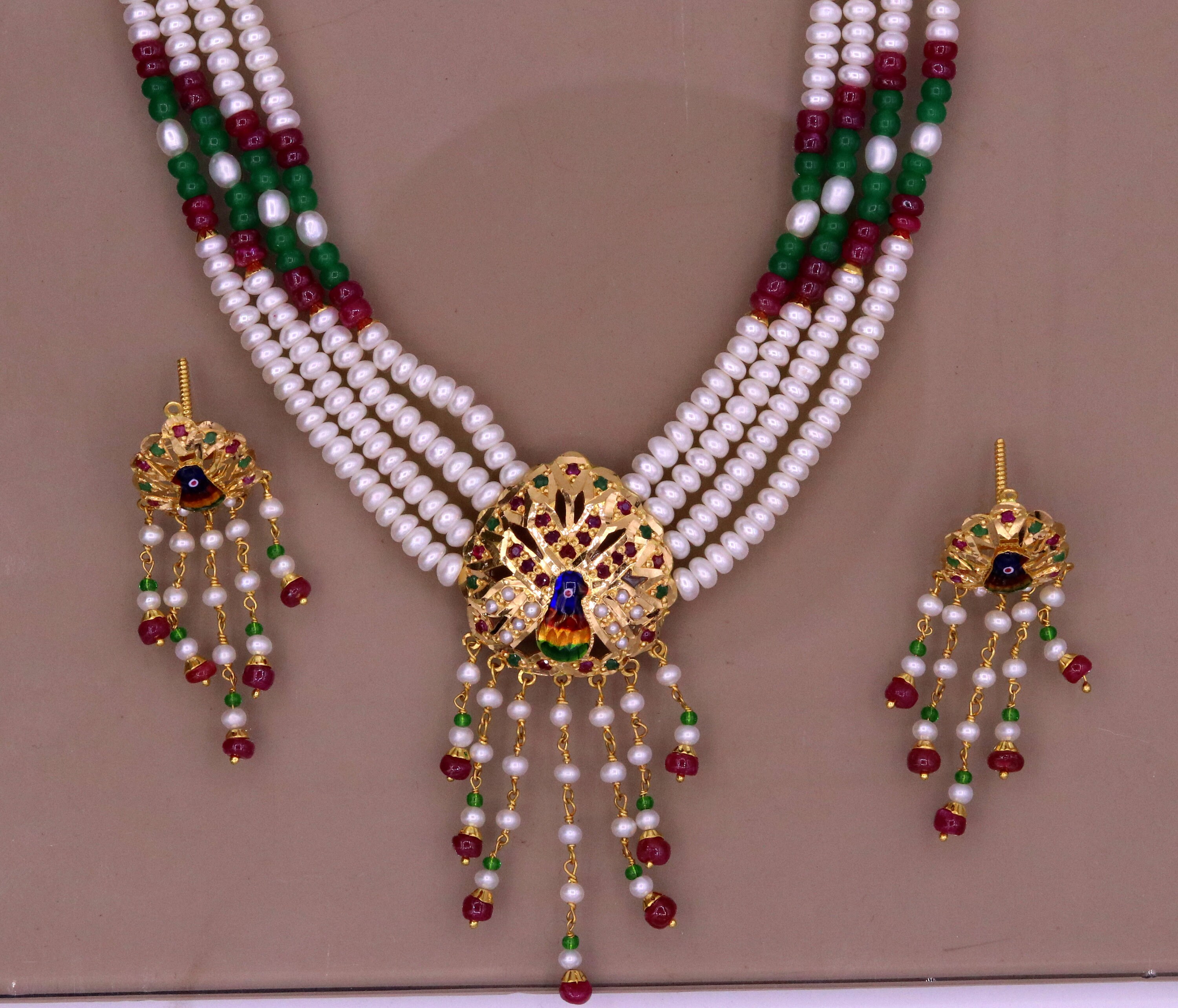 Punjabi Muslim Rajput Style 22kt Yellow Gold Handmade Gorgeous Peacock ...