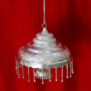 8 Wide Vintage Style Sterling Silver Double Steps Chattar or Chhatra ...