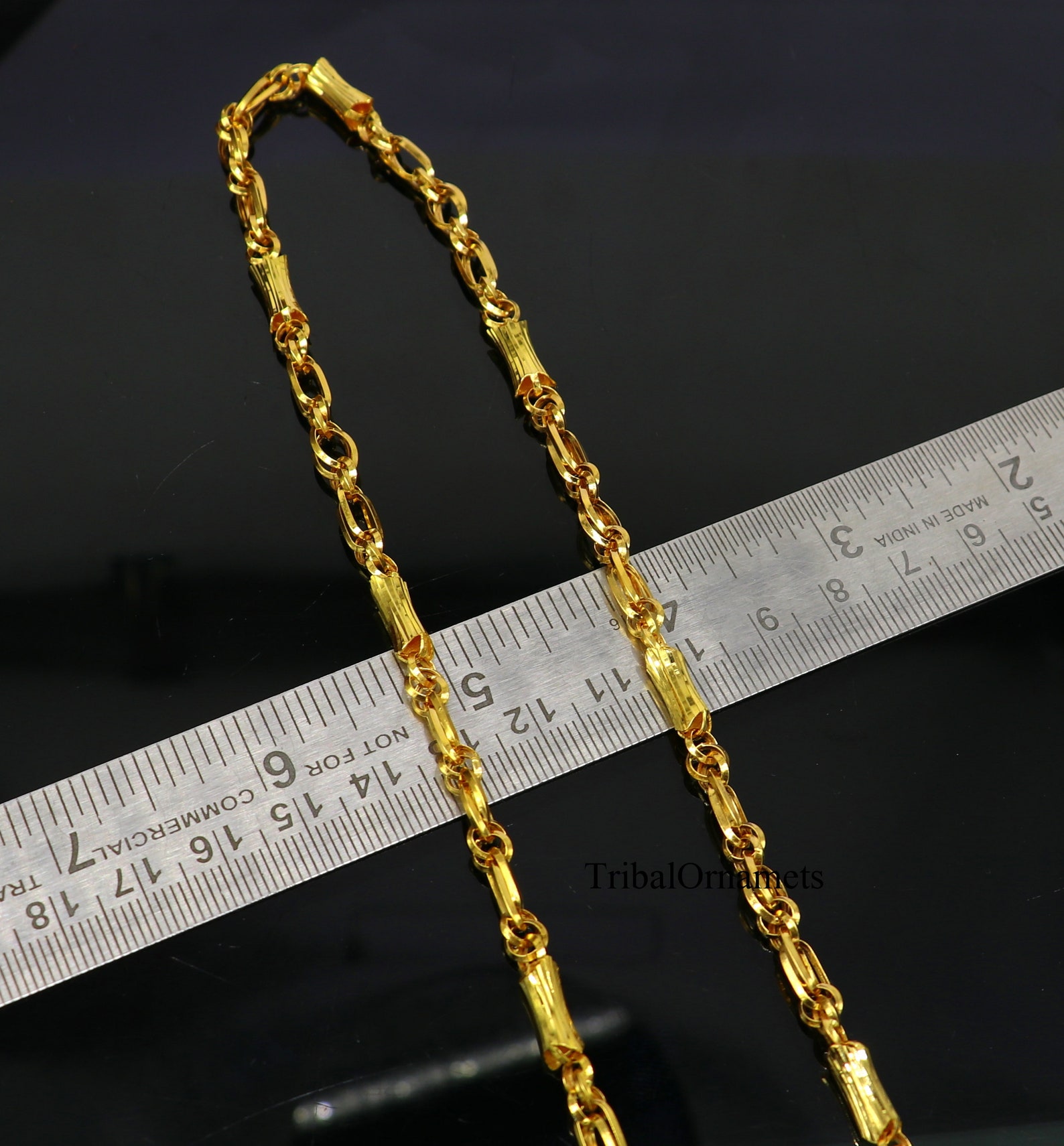 22kt Yellow Gold Indian Unique Style Handmade Customized Link Chain ...