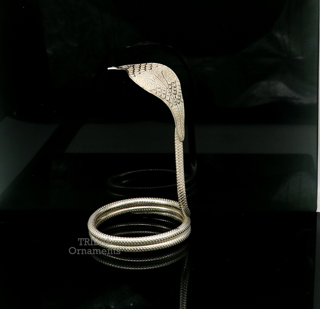 4" Shiva Snake Solid Silver Handmade Divine Vintage Style Mini Snake or ...