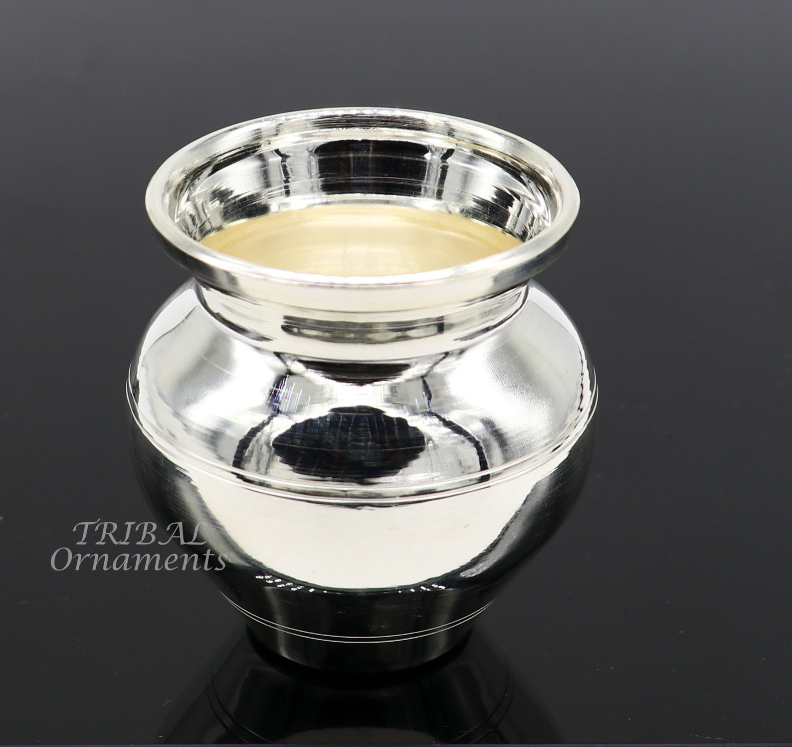 Pure 925 Sterling Silver Handmade Plain Small Kalash or Pot, Unique ...