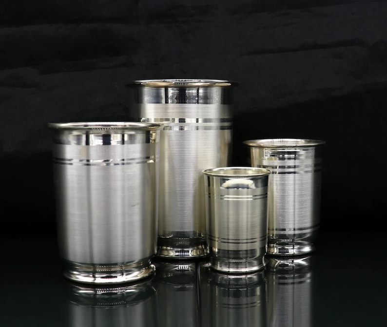 999 Pure Fine Silver Handmade Water Milk Glass Tumbler, All Sizes ...