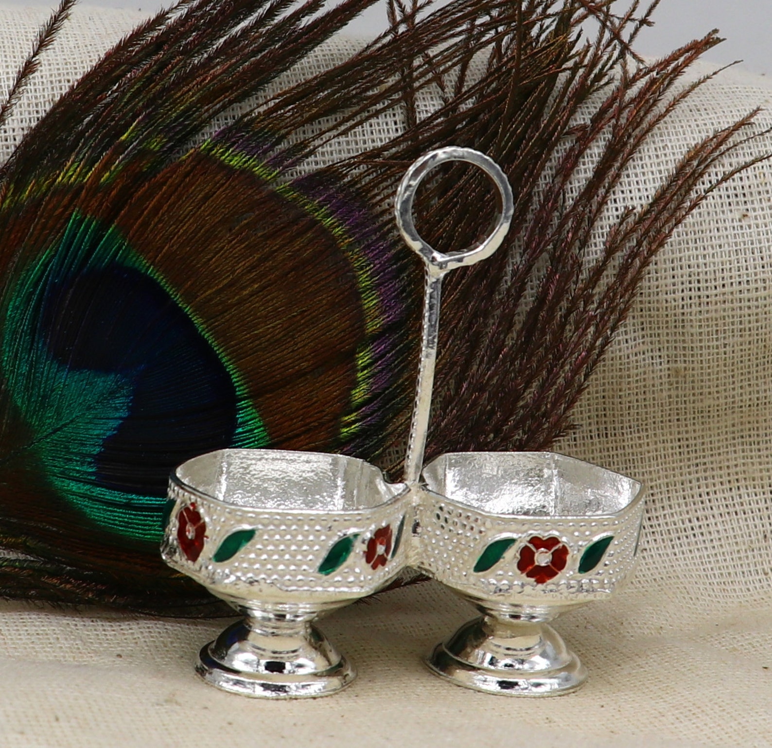 925 Sterling Silver Handmade Customized Work Puja Utensils - Etsy