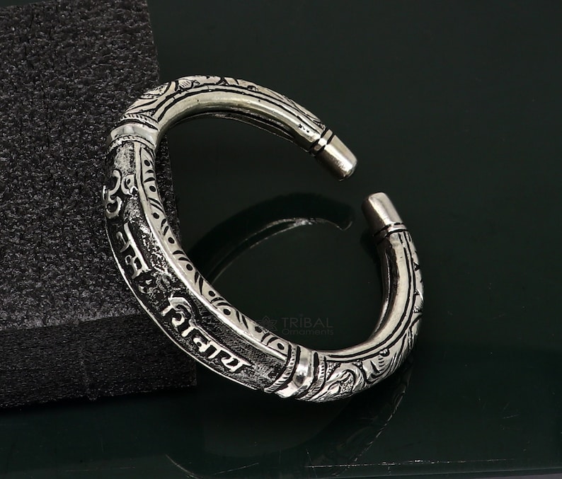 925 Sterling Silver Handmade Chitai Work Lord Shiva "om Namah Shivay ...