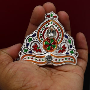 Mukut for All Idols 925 Sterling Silver Vintage Enamel Work Design ...