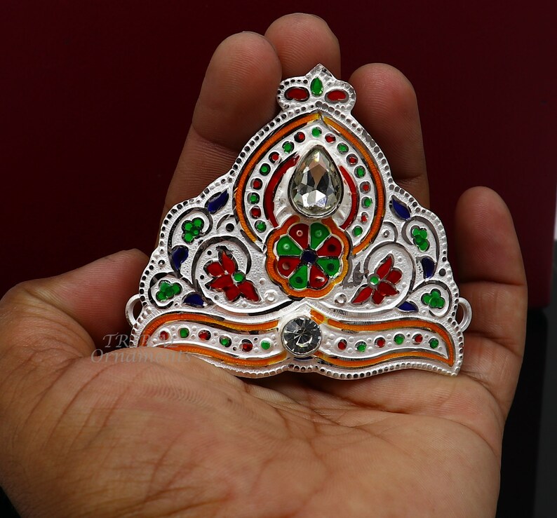 Mukut for All Idols 925 Sterling Silver Vintage Enamel Work Design ...