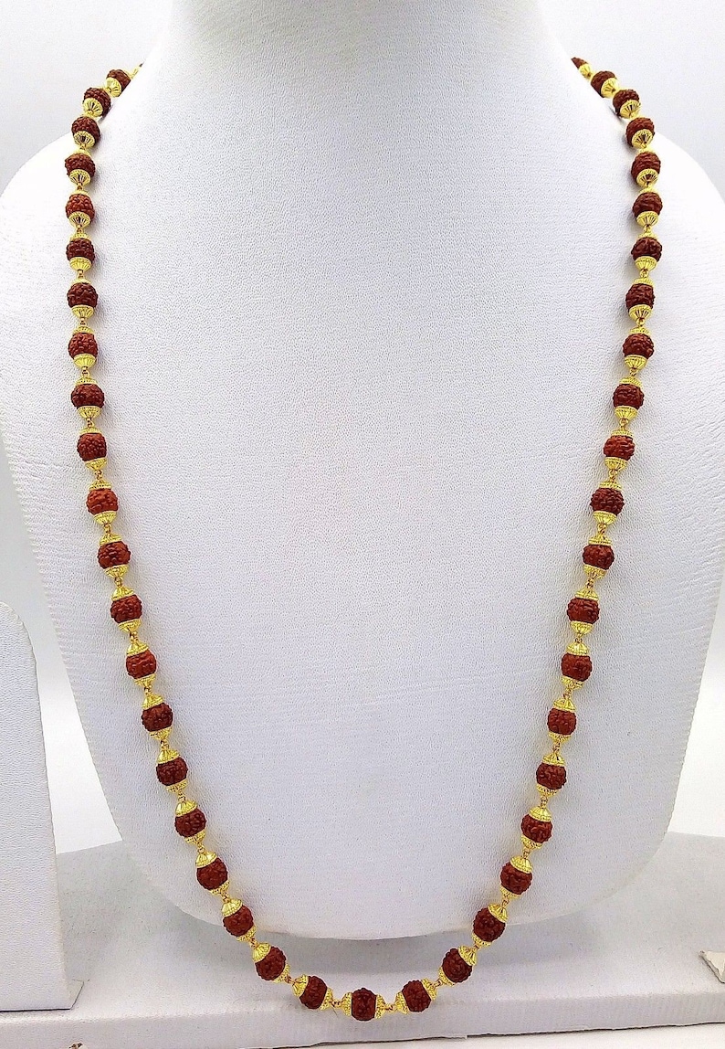 Hallmarked 22k Yellow Gold Rudraksha Chain Necklace Fabulous - Etsy