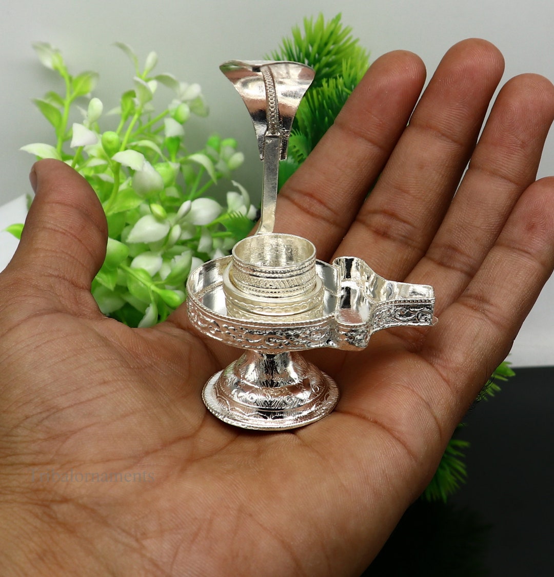 Pure 925 Solid Sterling Silver Lord Shiva Lingam Stand/jalheri, Use for ...