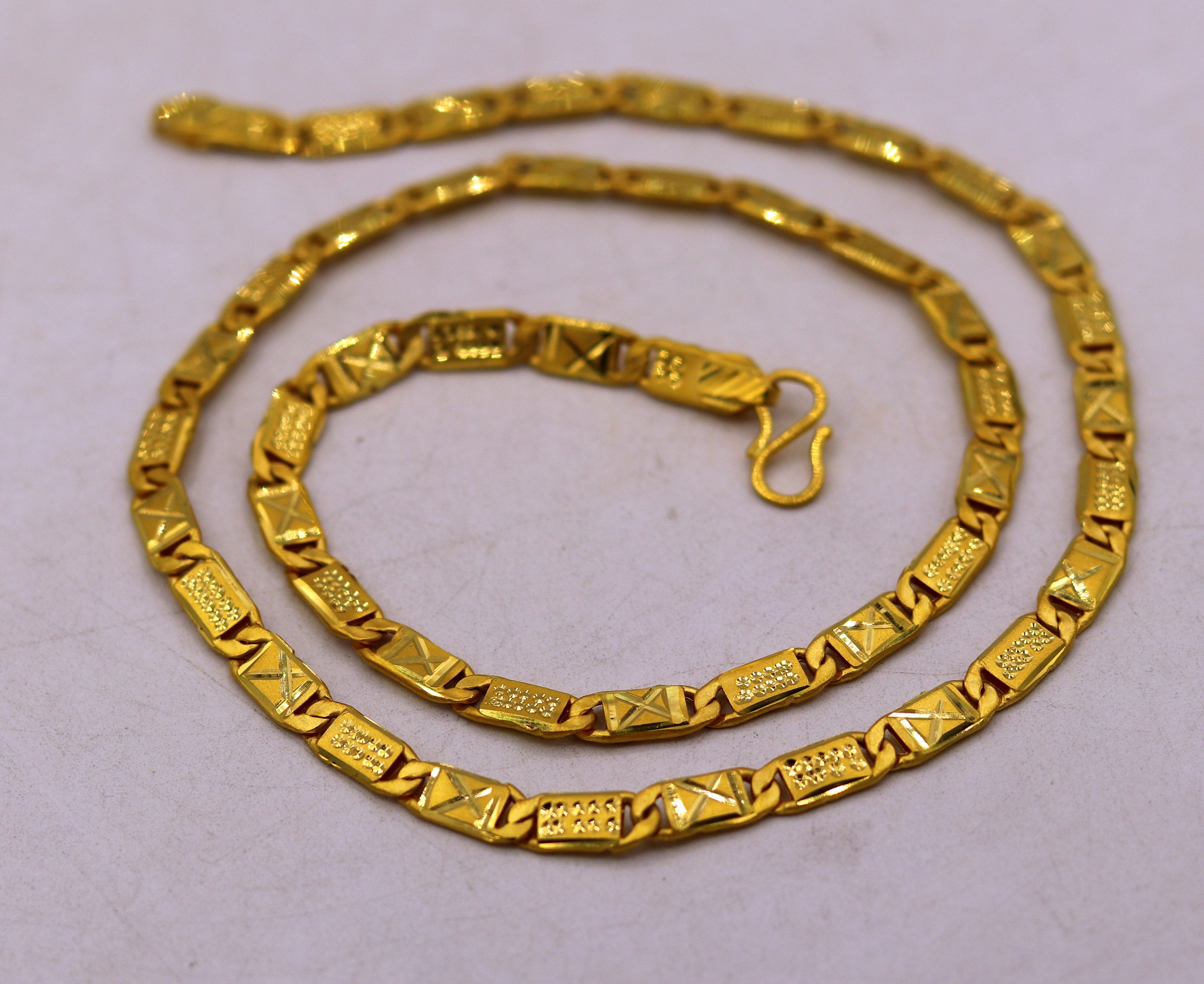 20 Inches Long 5mm Nawabi Chain Handmade 22 Karat Yellow Gold - Etsy