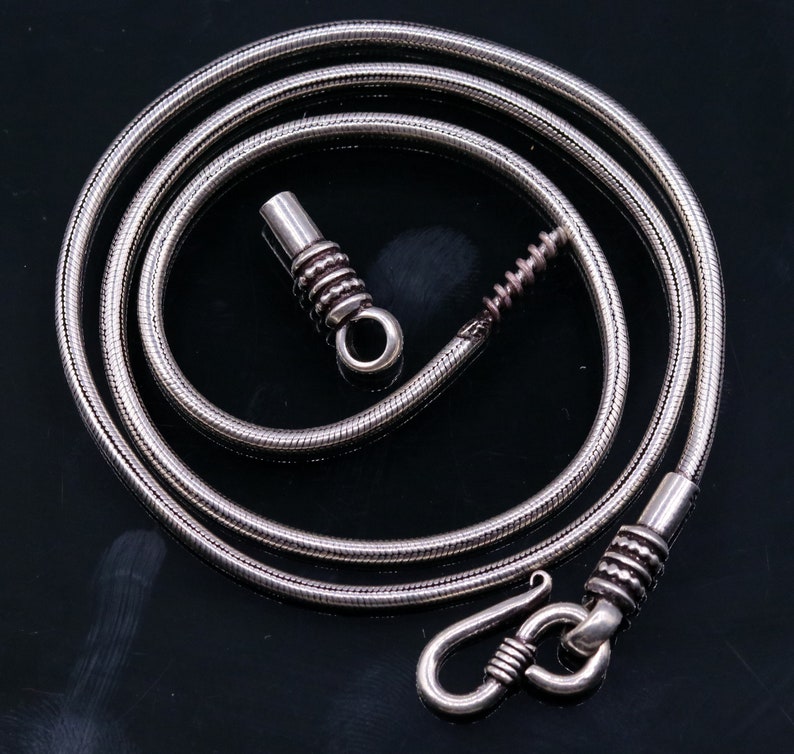 925 sterling silver handmade Solid silver snake chain24 | Etsy