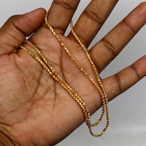 22k Yellow Gold Handmade Solid Twisted Design Rope Chain Necklace ...