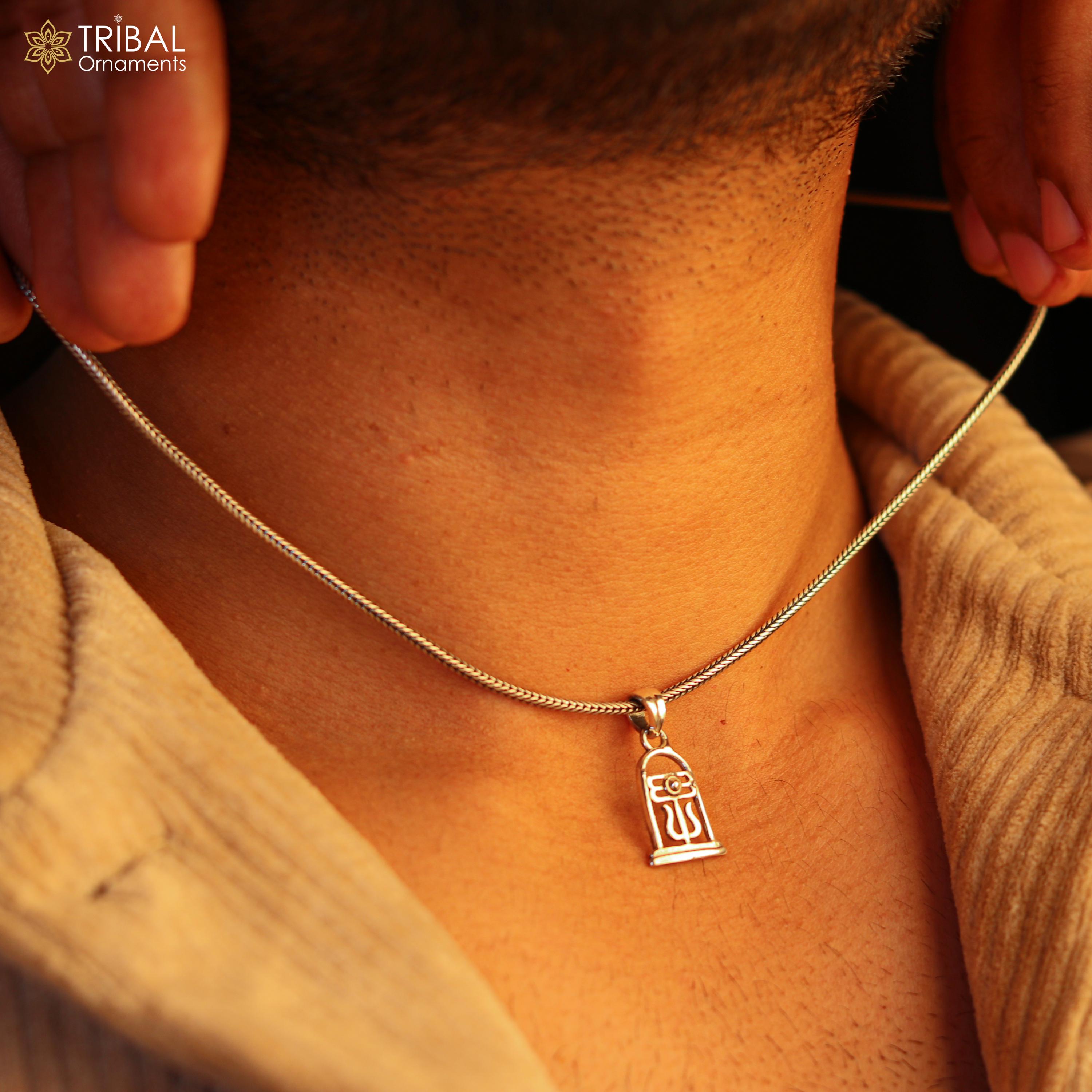 925 Sterling Silver Divine Holy Hindu Idol Lord Shiva Lingam Pendant ...