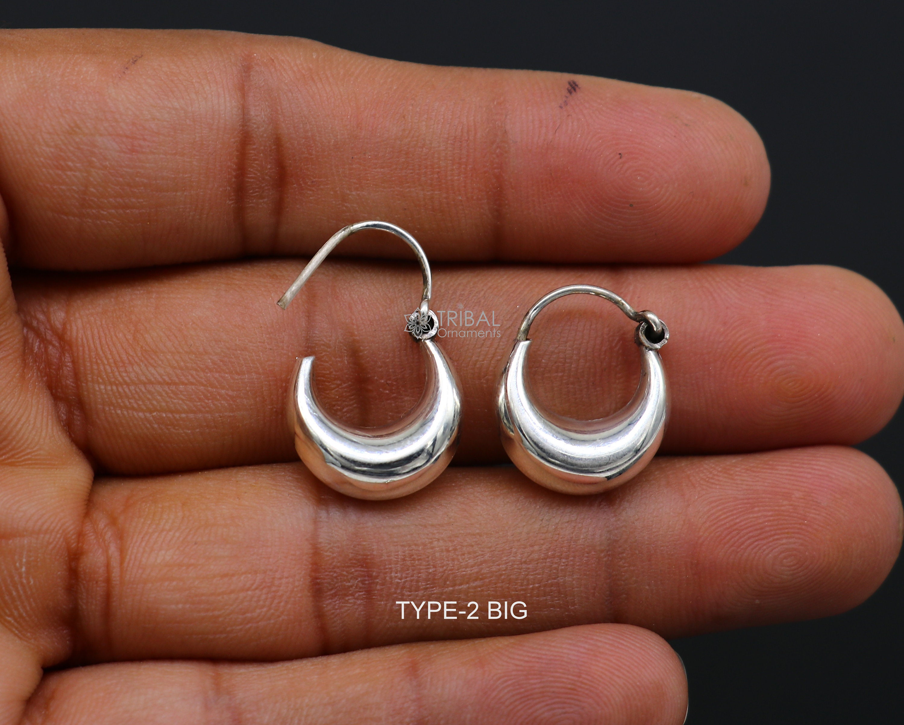Indian Traditional Cultural Trendy Style 925 Sterling Silver Plain ...