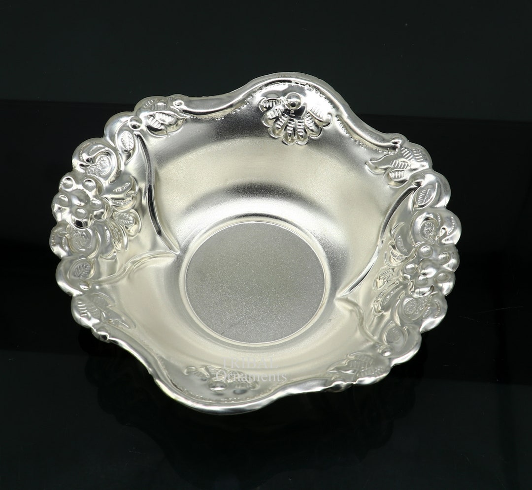 999 Fine Silver Vintage Design Worshipping/ Puja Bow, Prasadam Bowl ...