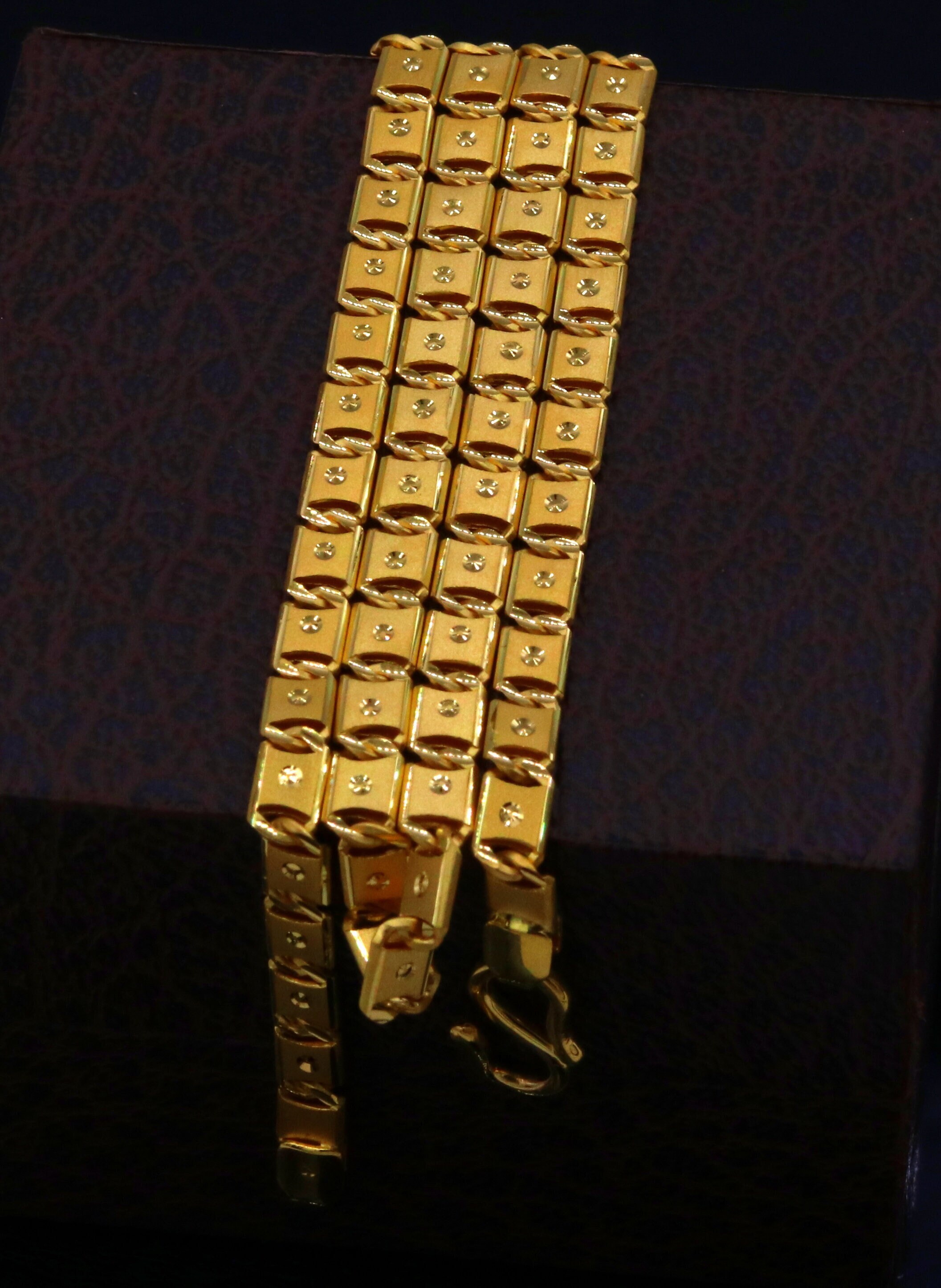 Indian Handmade 22karat Yellow Gold Fabulous Nawabi Chain Men's Women's ...