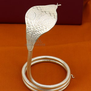 4" Shiva Snake Solid Silver Handmade Divine Vintage Style Mini Snake or ...