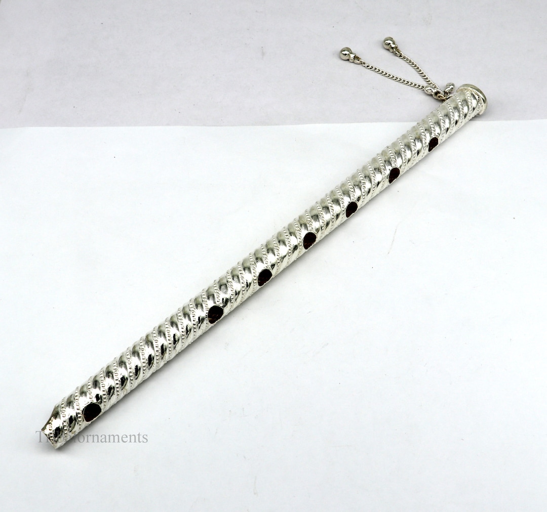 9" Long Handmade Sterling Silver Hindu God Lord Krishna Flute, Stunning ...