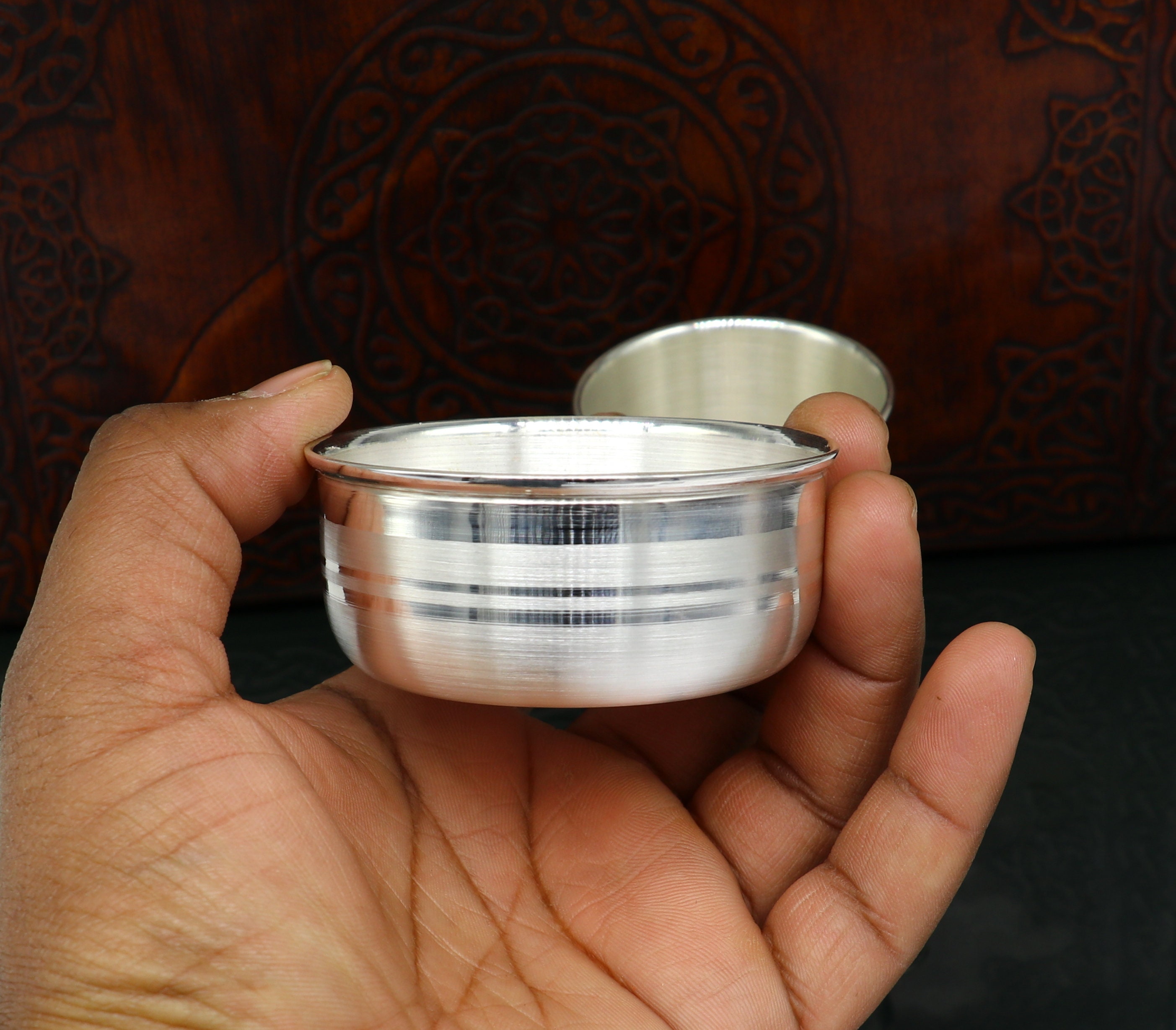 999 Pure Silver Combo Bowl and Water/milk Tumbler, Silver Vessel ...